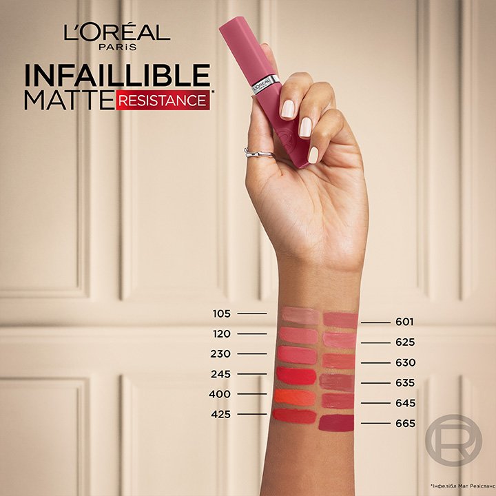 Помада Макіяж для губ Інфелібл Мат Резістанс, матова рідка помада для ...